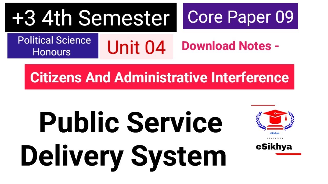 +3 4th Semester | CC 09 | Public Service Delivery System : Meaning ...