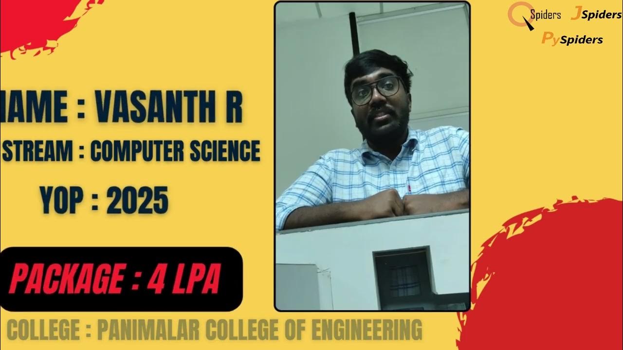 The Success Story of Mr. Vasanth R as an Software Engineer. - YouTube