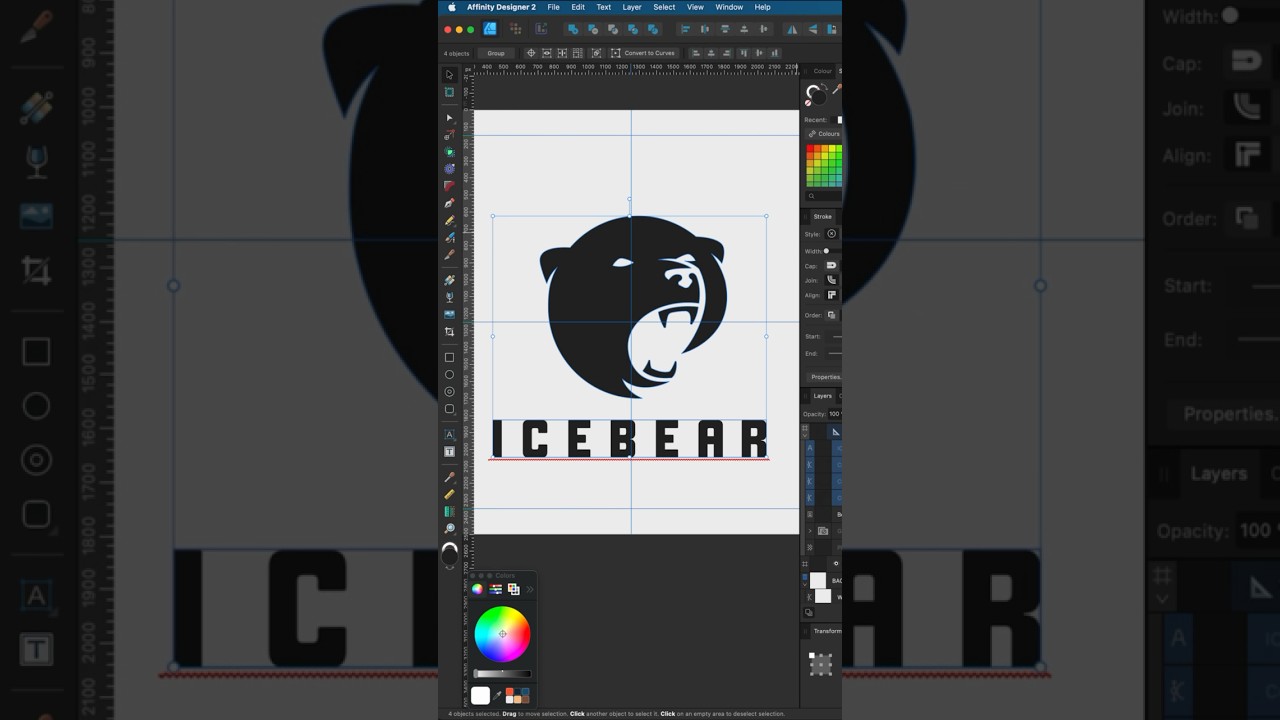 Logo design for Clothing brand ICEBEAR «🧊+🐻» #logodesign #affinitydesigner #shorts #design - YouTube