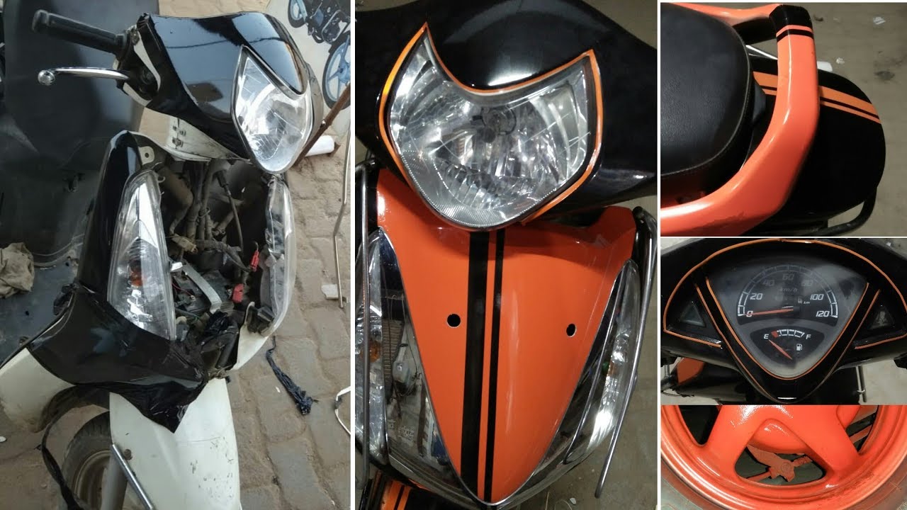 MODIFIED Aviator SCOOTi/ White Se Black+orange/full video/ Akram ...