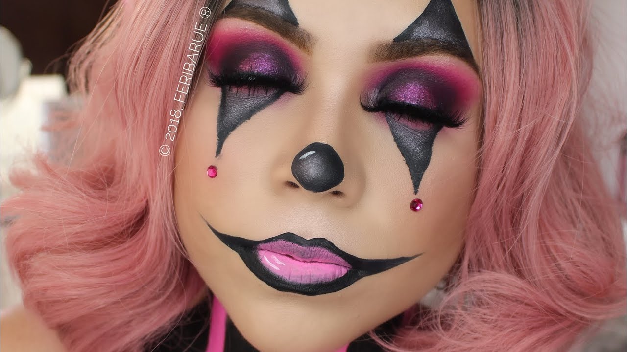 MAQUILLAJE PAYASO PARA PRINCIPIANTES HALLOWEEN ♥ FERIBARUE - YouTube
