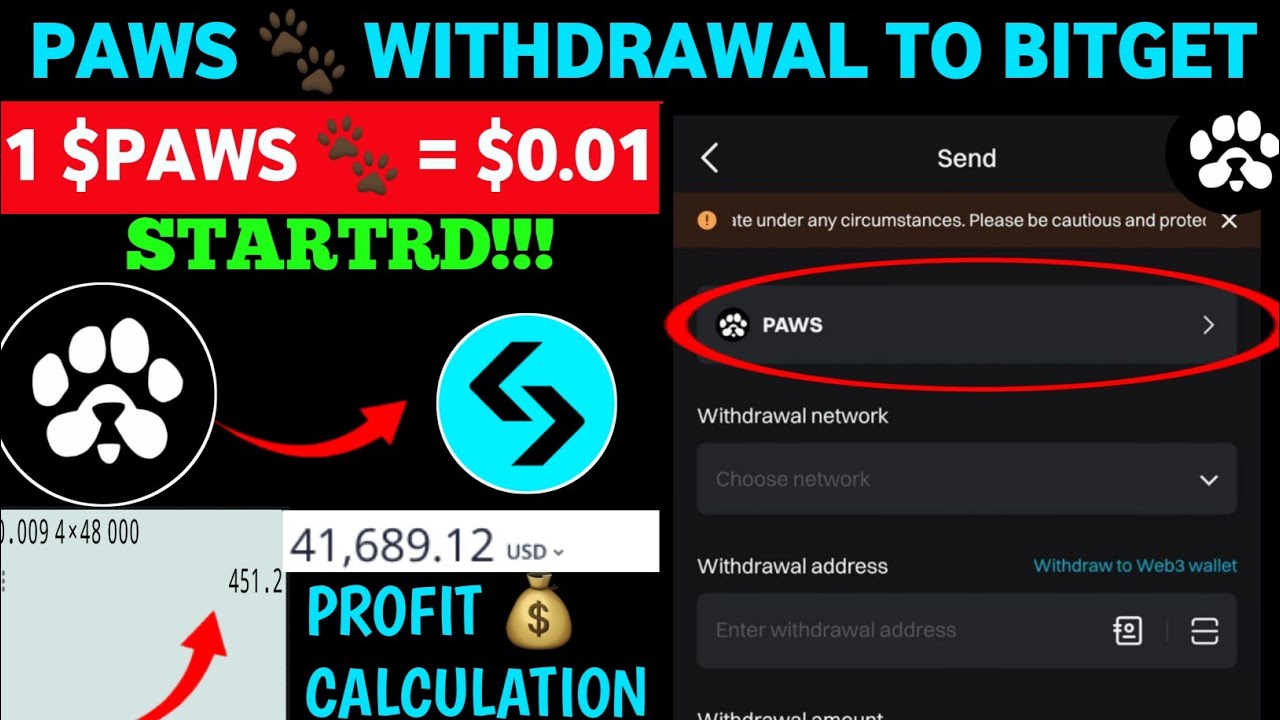 PAWS 🐾 WITHDRAWAL TO BITGET STARTED - Important Update ‼️ - YouTube