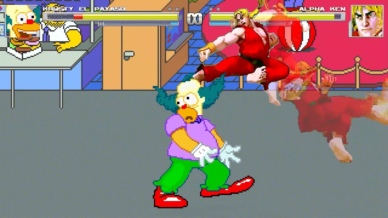 krusty vs ken [SIMPSONS vs STREET FIGHTER] - YouTube