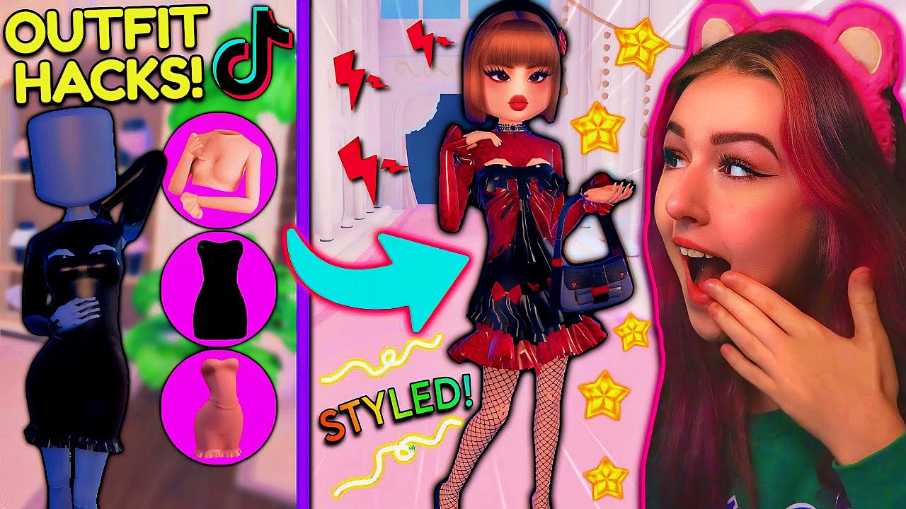 TESTING Tiktok Outfit HACKS In DRESS TO IMPRESS & Styling Them ...