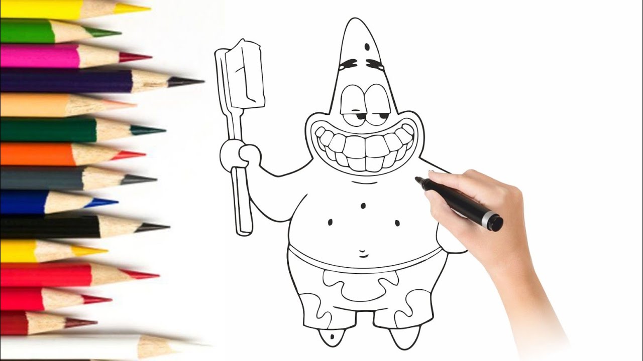 How to Draw Patrick Star Easy for Kids | Step-by-Step Drawing Tutorial ...