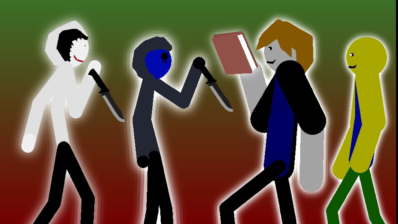 Jeff the killer and Eyeless Jack vs Bakon and Noobius (Stickman ...