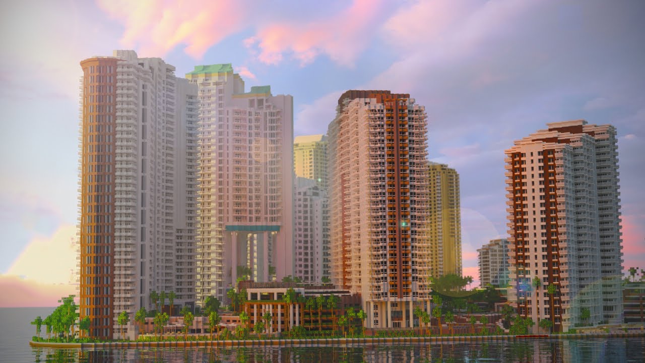 Minecraft Miami on a 1:1 Scale - YouTube