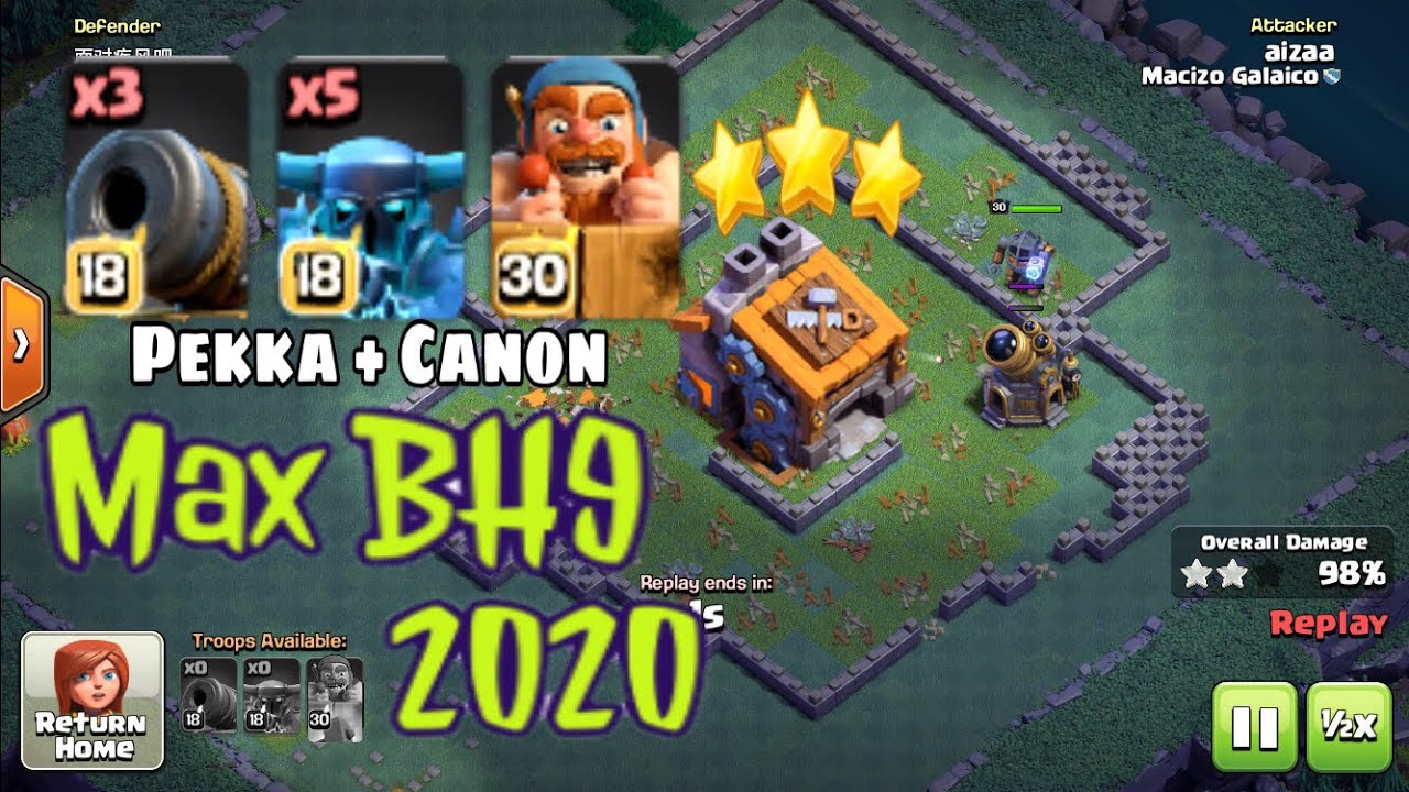 Max Builder Hall Level 9 GAMEPLAY! New Super Pekka Troop Attacks ...