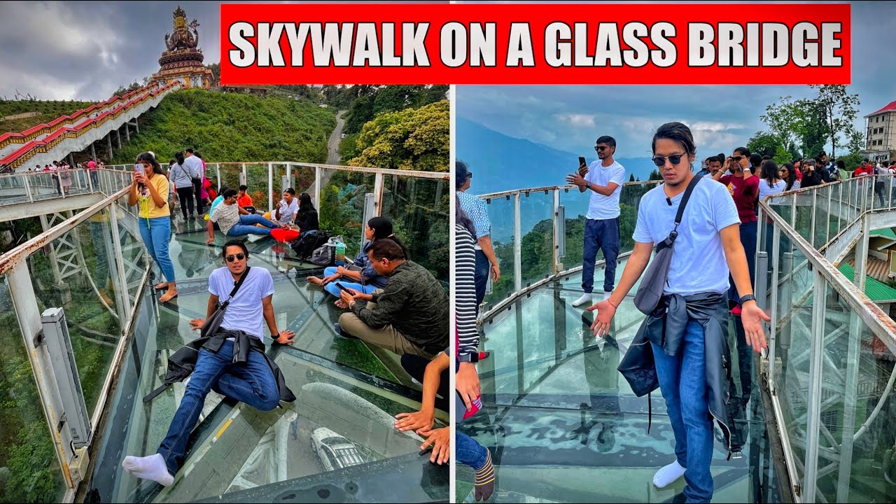 Scary Skywalk on a GLASS bridge in Pelling, Sikkim - YouTube