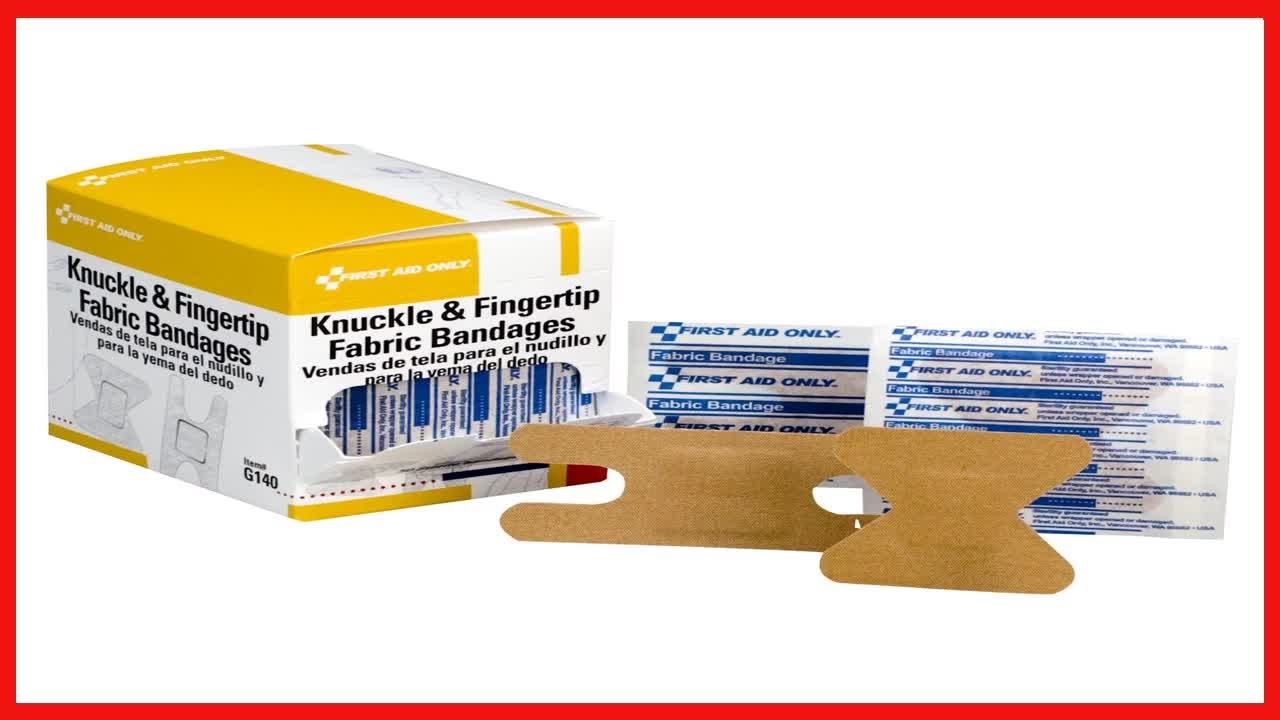 First Aid Only G140 Assorted Fabric Bandages (25 Knuckle, 25 Fingertip ...