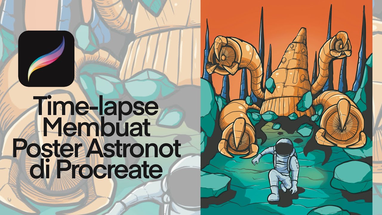 time lapse poster astronot di procreate - YouTube