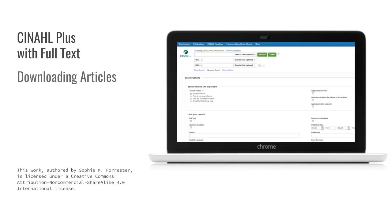 CINAHL Plus with Full Text - Downloading Articles - YouTube