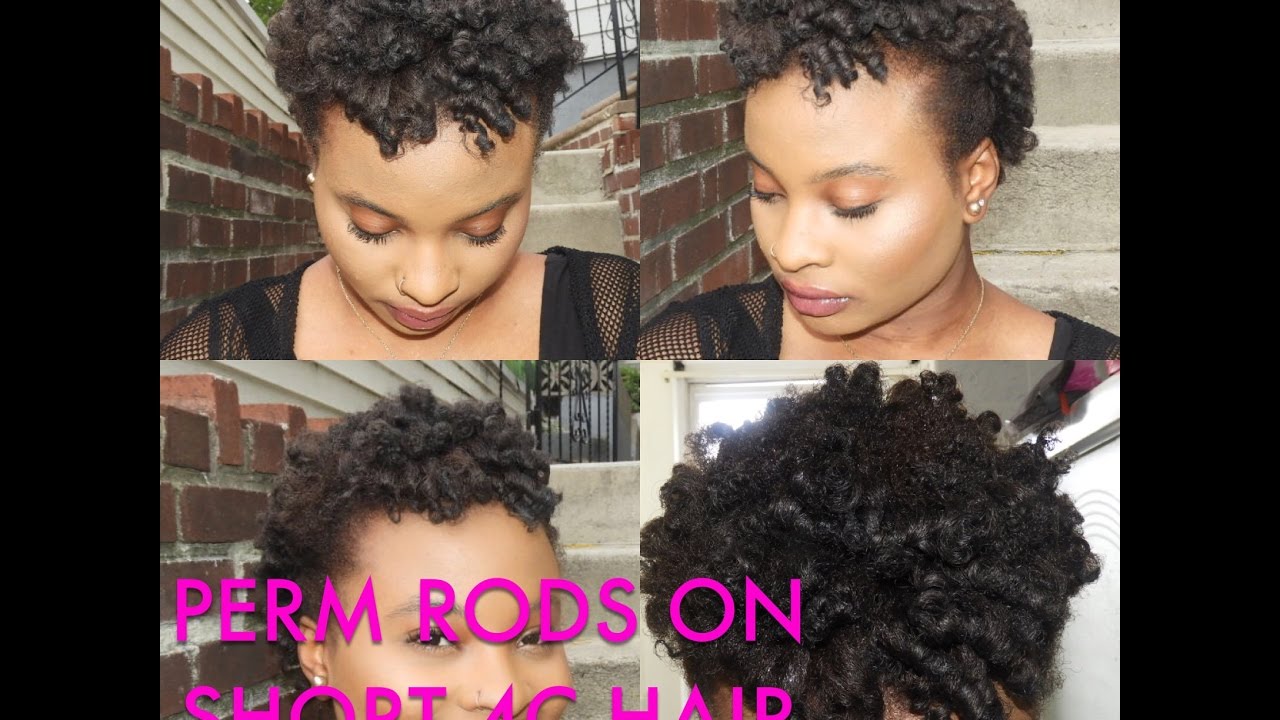PERM RODS ON SHORT 4C HAIR | MISS OLA - YouTube