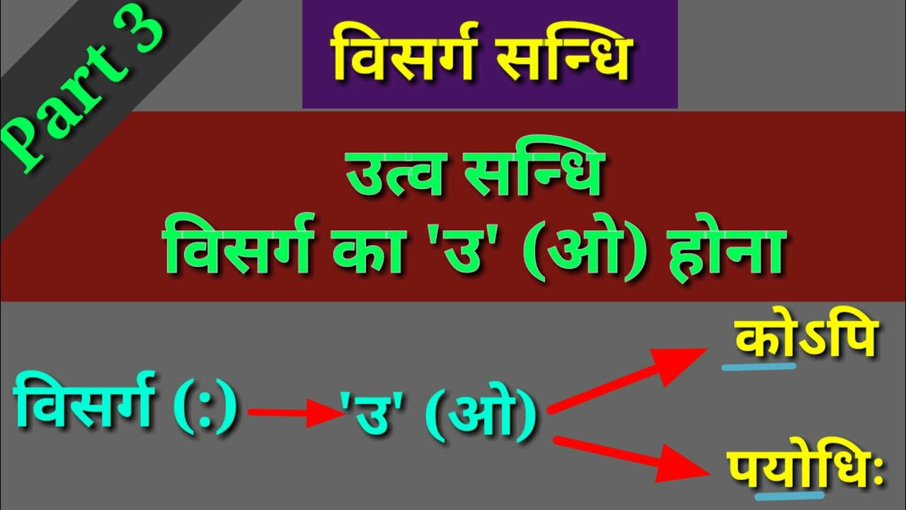 उत्व विसर्ग सन्धि Utwa visarga sandhi - YouTube