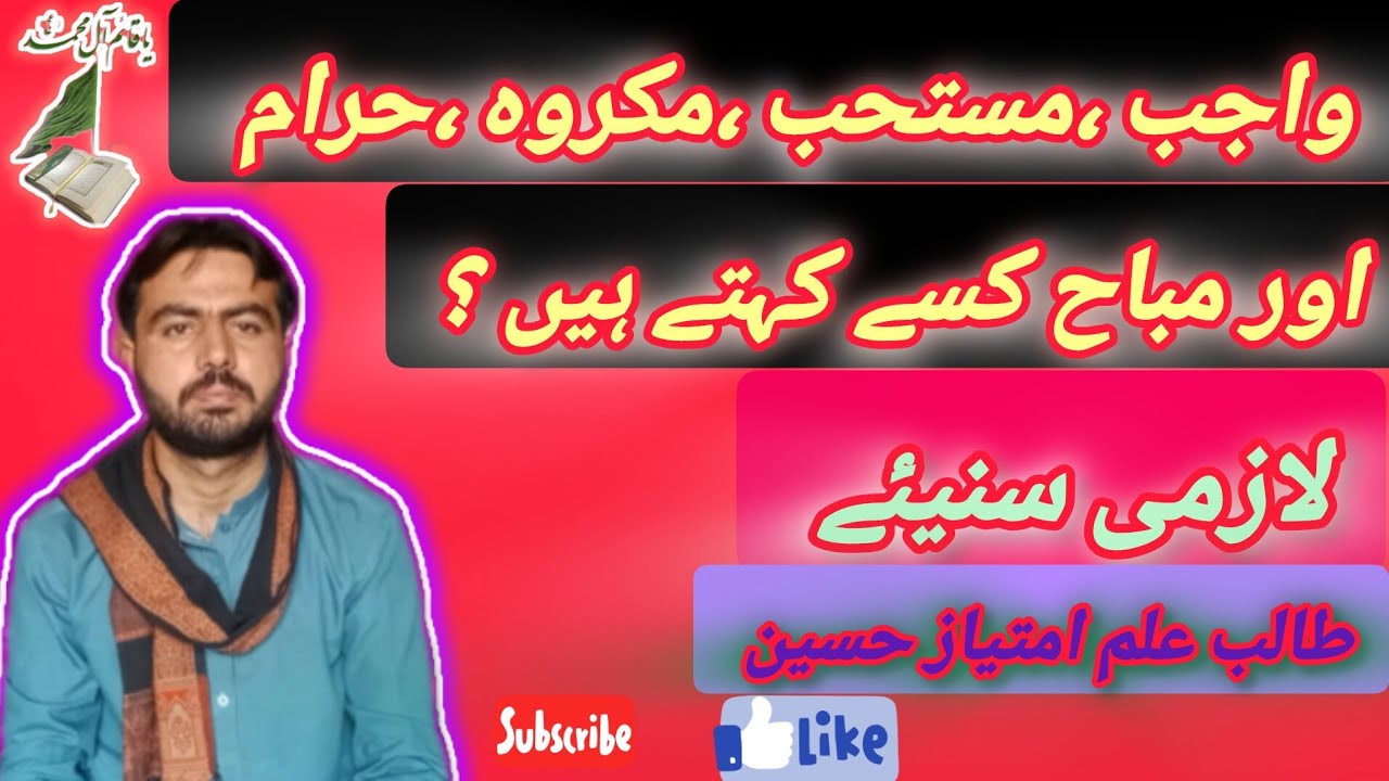 Wajib Mustahib Makroh haraam Kisy kehty Hain ?Imtiaz Hussain ...