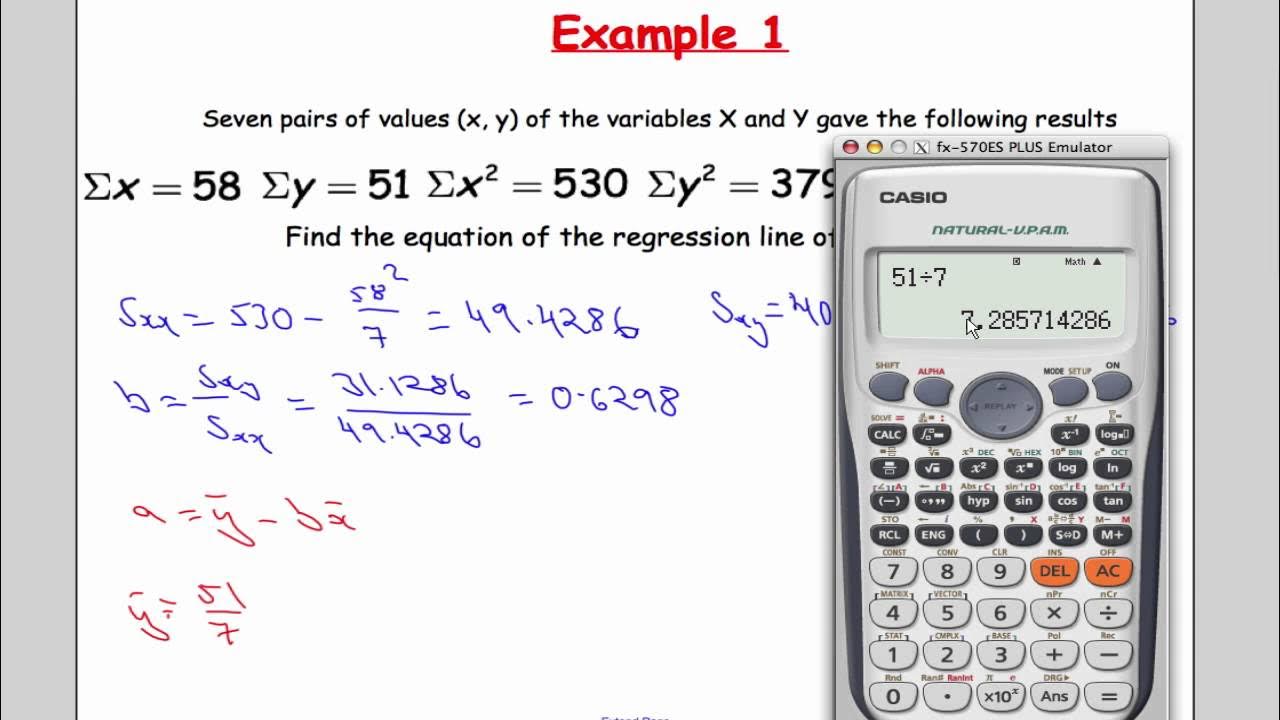 Edexcel S1 Tutorial 12 Regression - YouTube