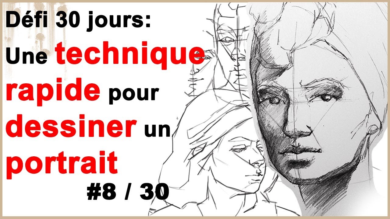 DESSINER un PORTRAIT - Technique incroyablement rapide [Défi 30 jours ...