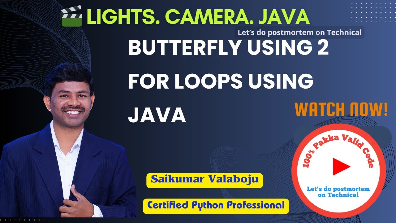 2. Butterfly Pattern in Java Using Only 2 Loops | Simple Java Pattern Program - YouTube