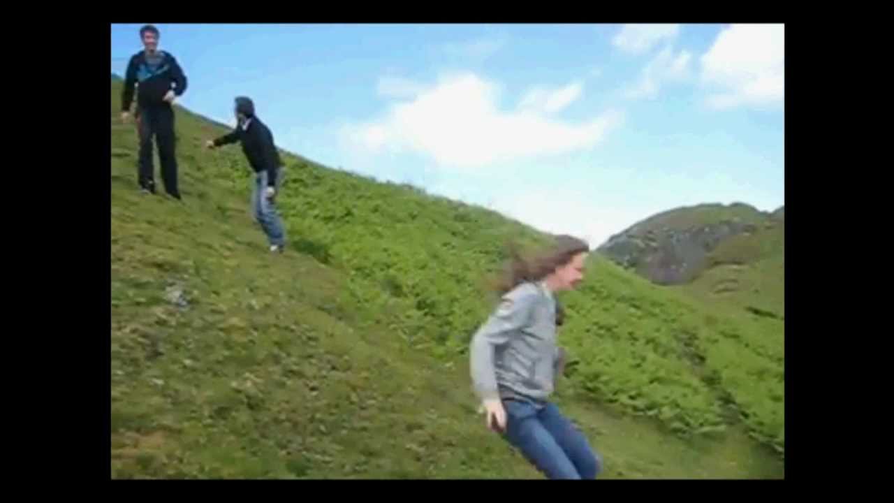 Man Falls down Hill - YouTube