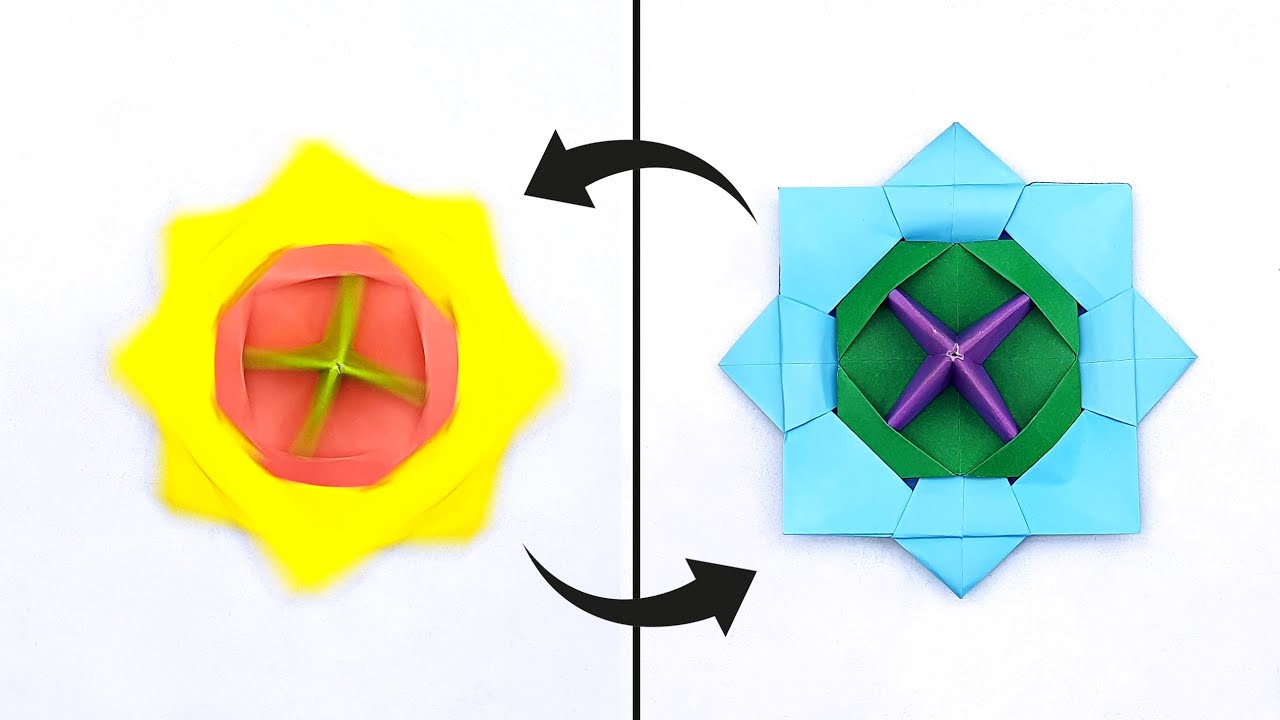 No Glue, No tape, No Cuts | How To Fold Origami Fidget Toy Spinner ...