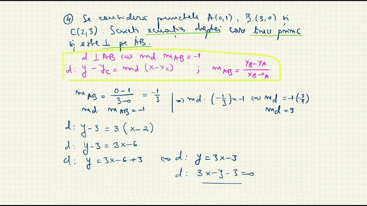 Exerciții cu drepte, Subiectul 1 - YouTube