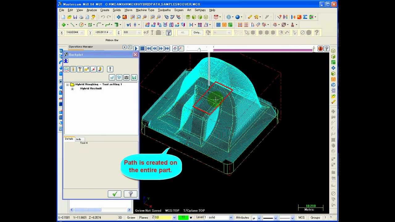 Hybrid Restmill - JBM Mastercam C-hook Hybridpath - YouTube
