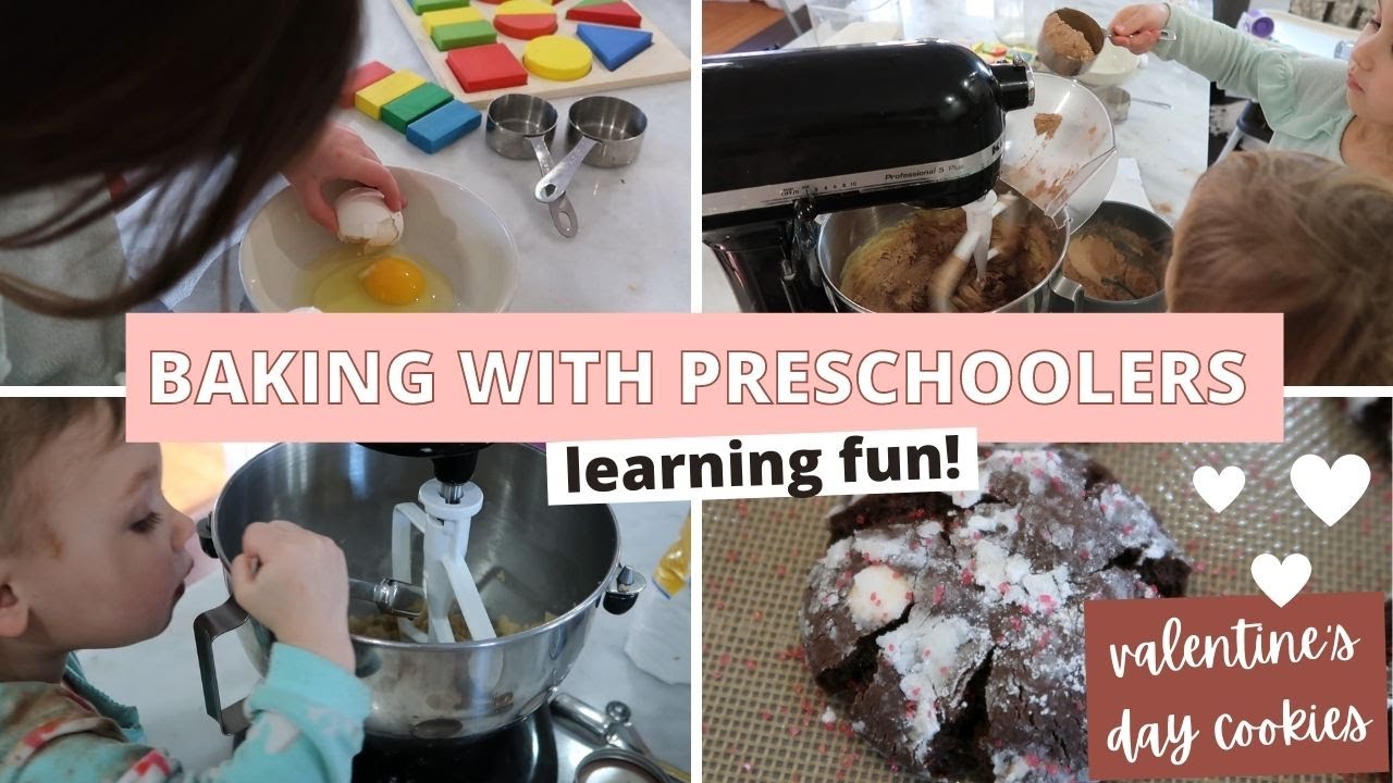 BAKING WITH PRESCHOOLERS // TEACHING KIDS IN THE KITCHEN // VALENTINES ...