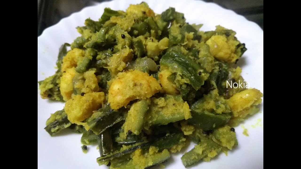 peechinga thoran malayalam Recipe = Ridge gourd with prawns masala ...
