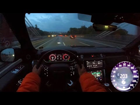 2021 RANGE ROVER D350 AUTOBIOGRAPHY 350 PS NIGHT POV AUTOBAHN DRIVE A6 KAISERSLAUTERN (60 FPS)