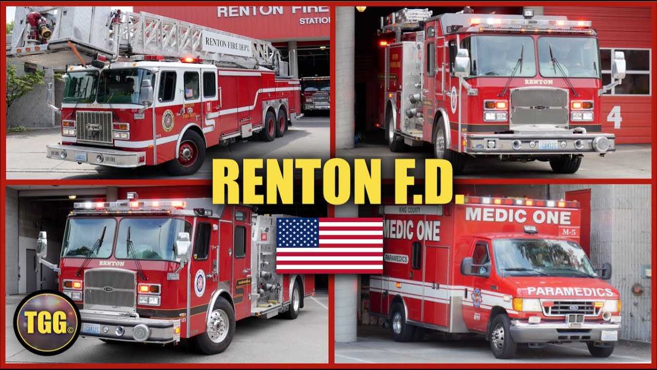 [Renton] Fire Department Engine, Ladder & Medic Responding! - YouTube