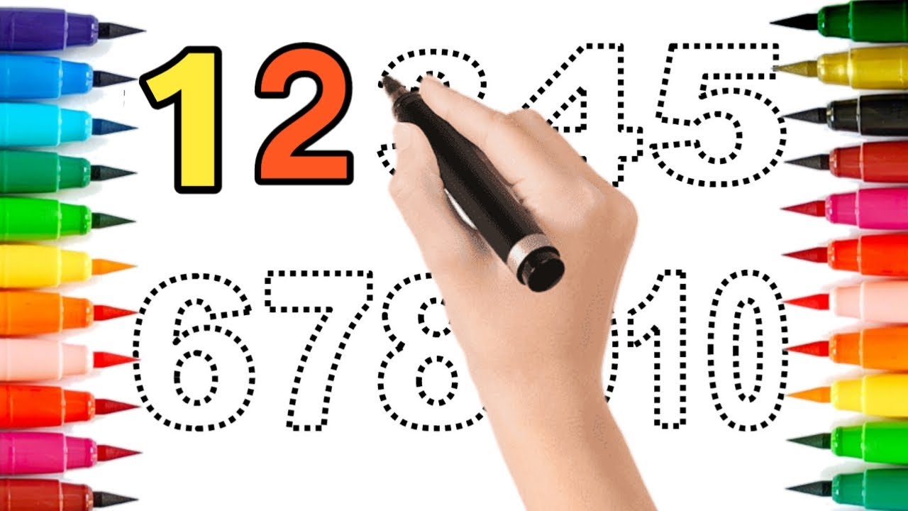 how to write numbers | numbers tracing | 123 | coloring numbers | गिनती ...