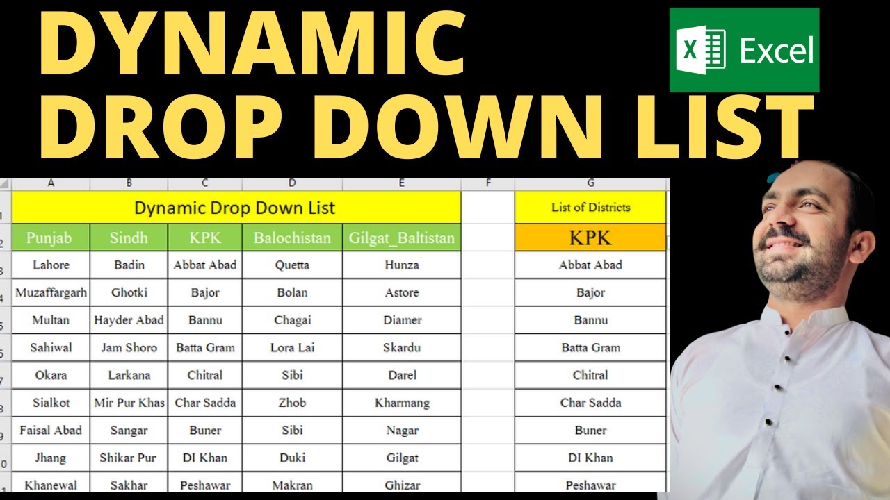 Create Dynamic Dropdown Lists In Excel Youtube
