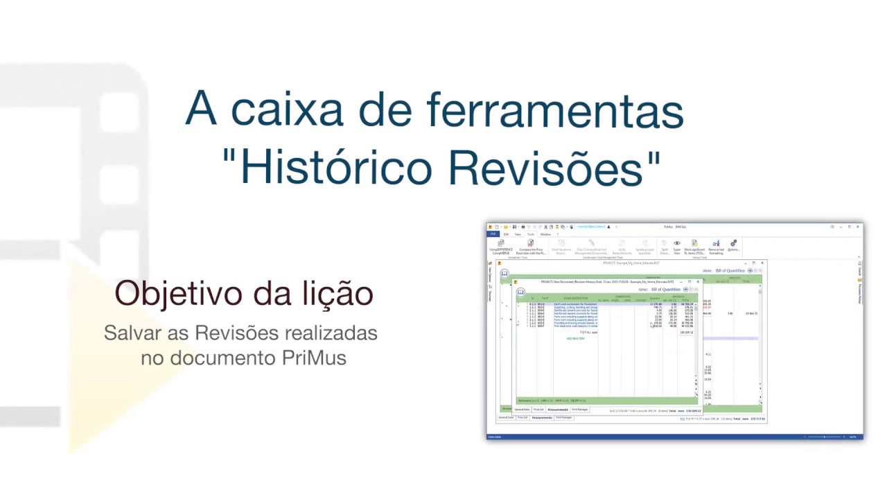 Video Tutorial PriMus - A caixa de ferramentas "Histórico Revisões" - ACCA software - YouTube