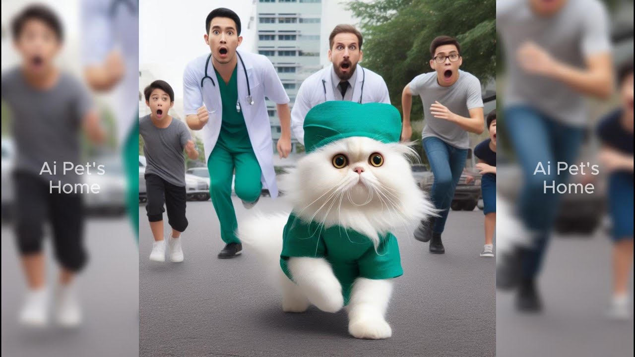 Cat run from Hospital 😱😱 Cat Story #cat #ai #aicat - YouTube