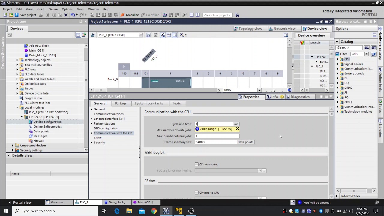 S7 1200 PLC IEC-104 CP1243 IEC-60870 - YouTube