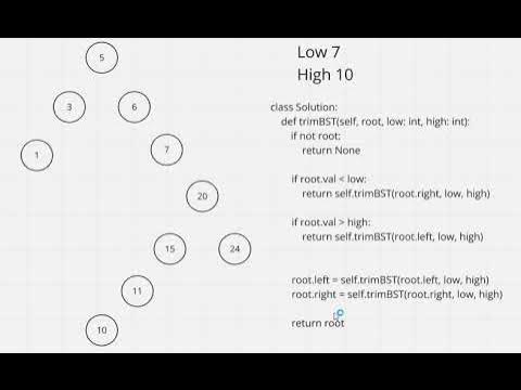 LeetCode 669: Trim a Binary Search Tree (Recursion) - YouTube