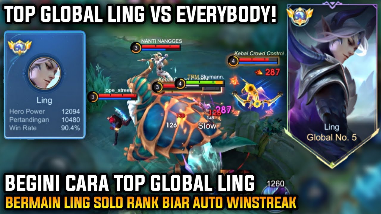 Begini Cara Top Global Ling Bermain Ling Solo Rank Biar Auto Winstreak ...