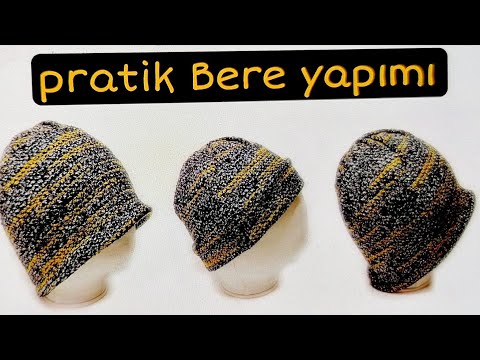 Dıy/Kolay Bere Kesimi ve Dikimi 5 dakikada hallet beanie hat mmakingصنع البيريه 모자 만들기