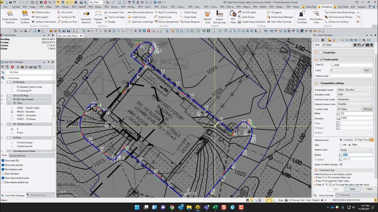 Creating Stakeout Points - Point Creator - Trimble Business Center Rockpile Solutions - YouTube