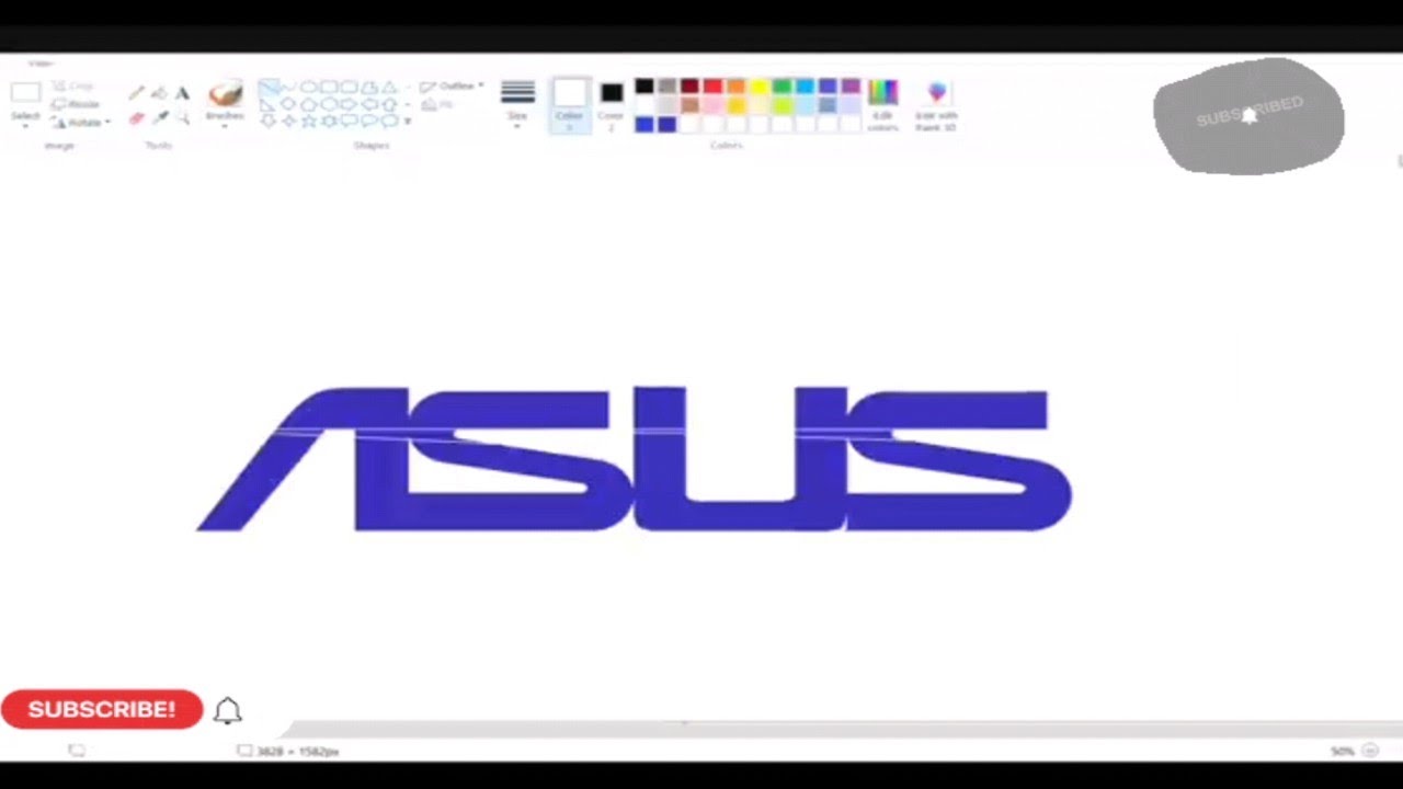 How to draw Asus logo in ms paint || Asus logo ko ms paint me kaise ...