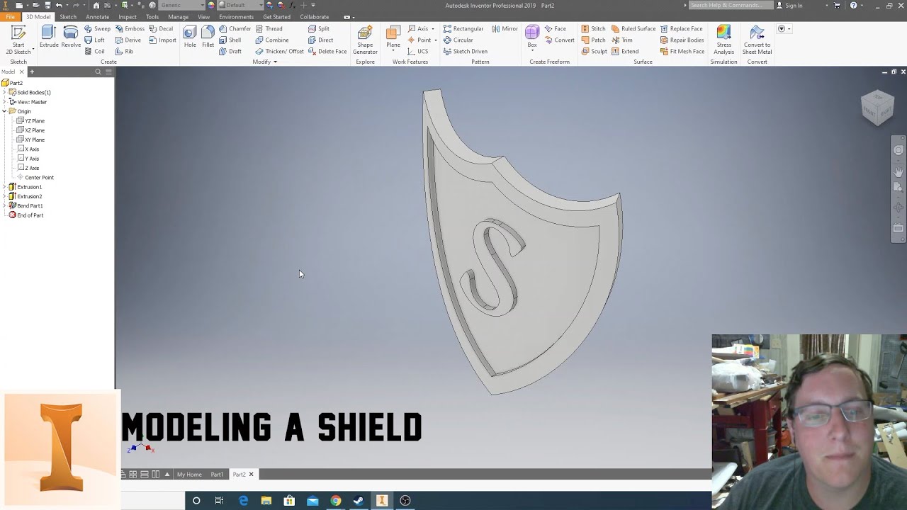 Inventor Modeling a Shield - YouTube