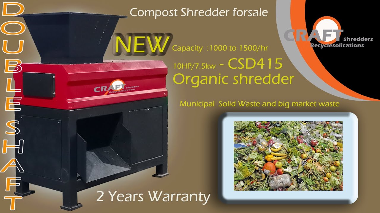 Municipal Solid Waste Shredder | RDF Shredder | Domestic Garbage ...