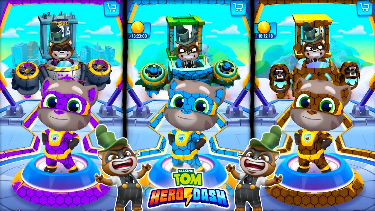 Talking Tom Hero Dash - 3 Hero Tom Save The Hero Angela, Hero Hank ...