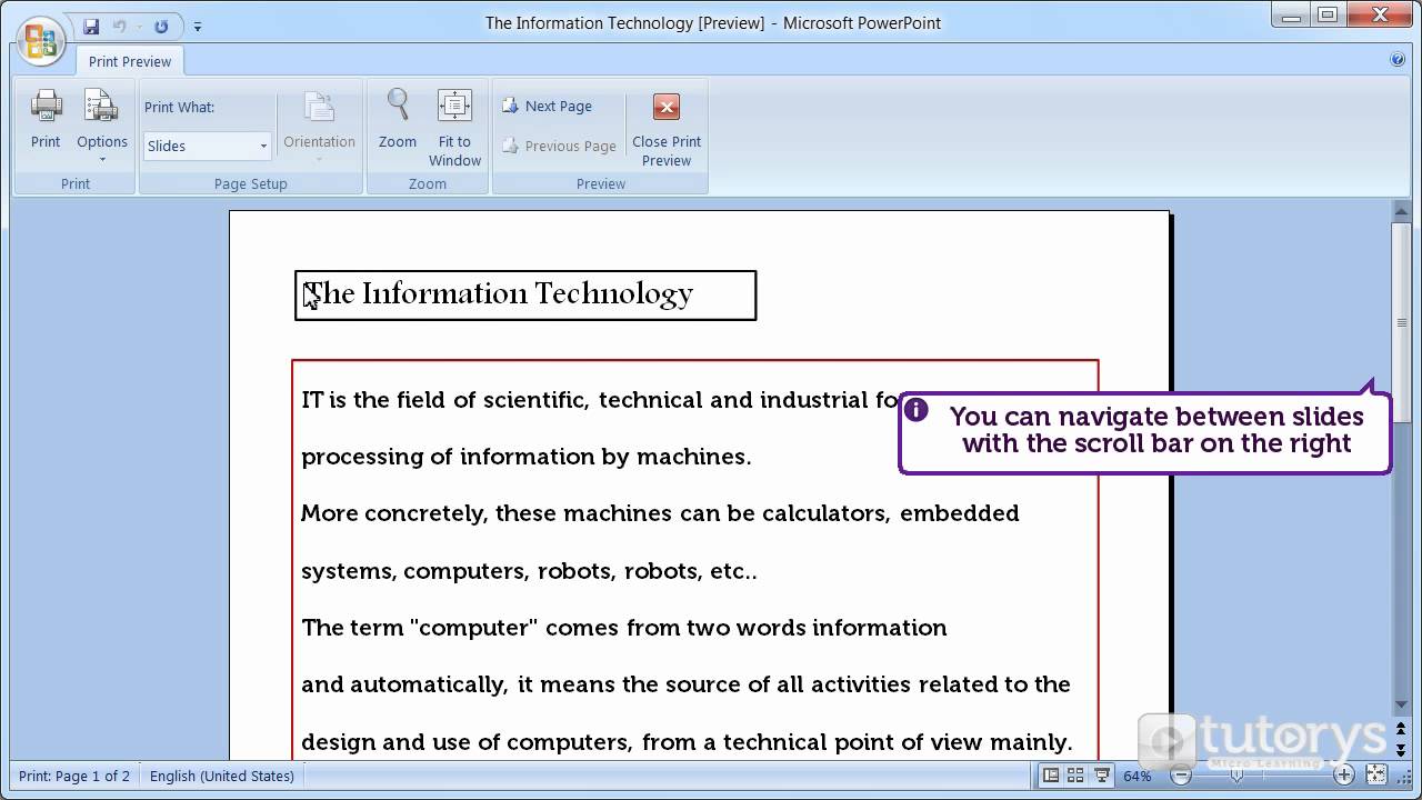 How to make a print preview with PowerPoint 2007? - YouTube