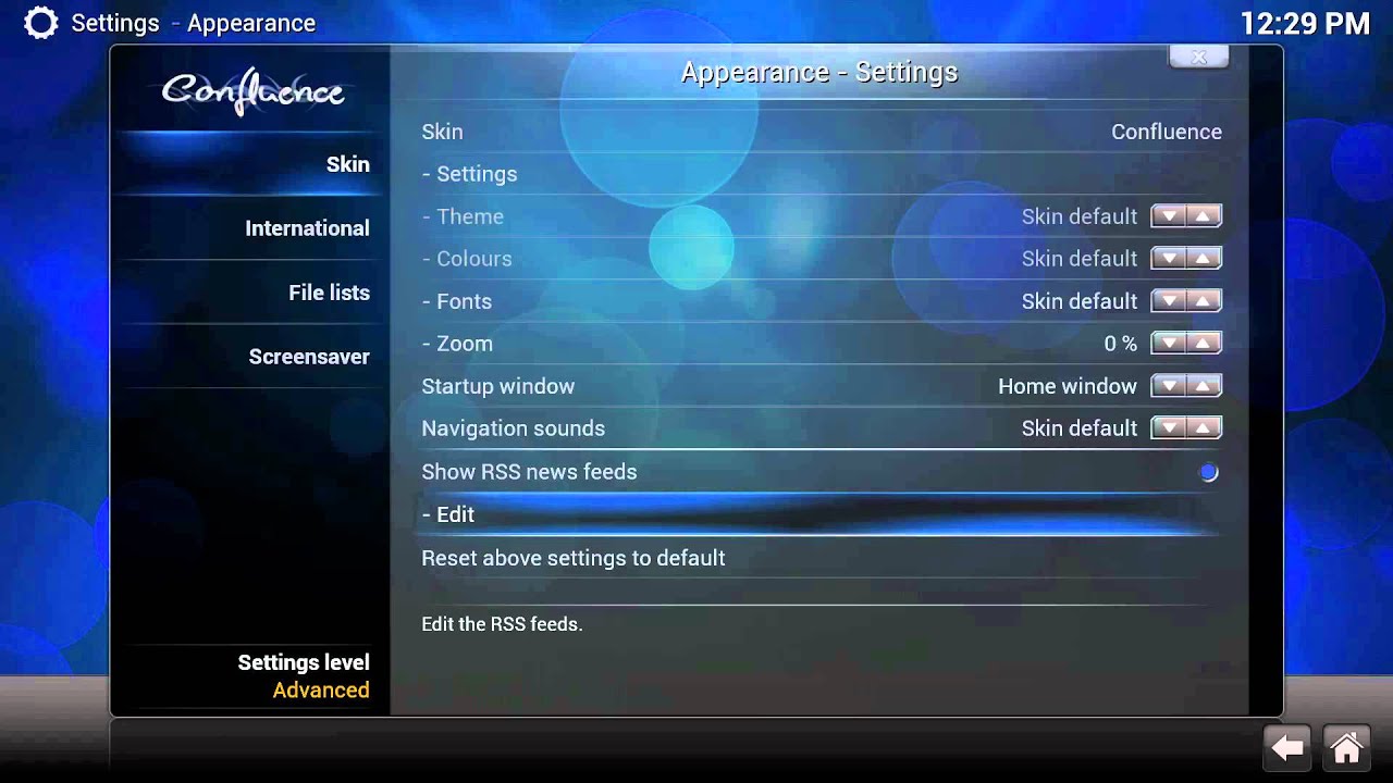 KODI Media Center Confluence Skin Review - YouTube