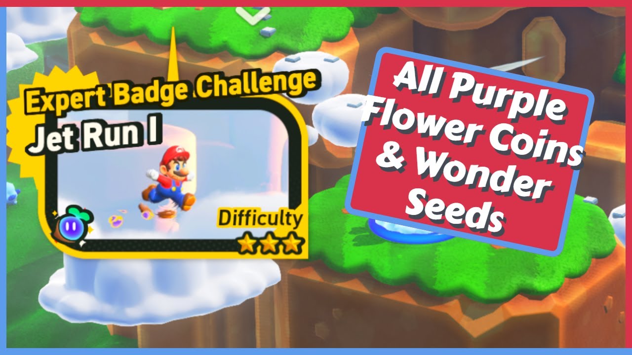 Jet Run 1 Expert Badge Challenge - All Purple Flower Coins + Flagpole ...