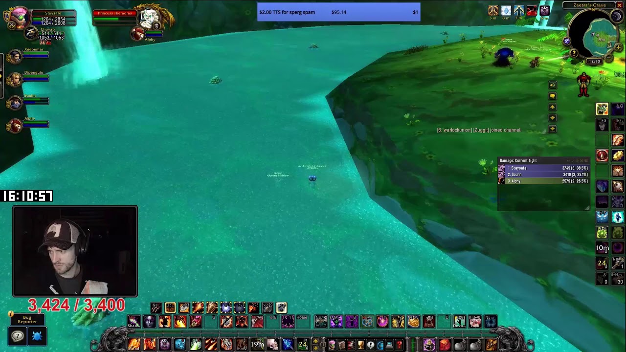 Classic WoW Beta - StaySafe Princess Theradras Kill Time Lapse - Level ...