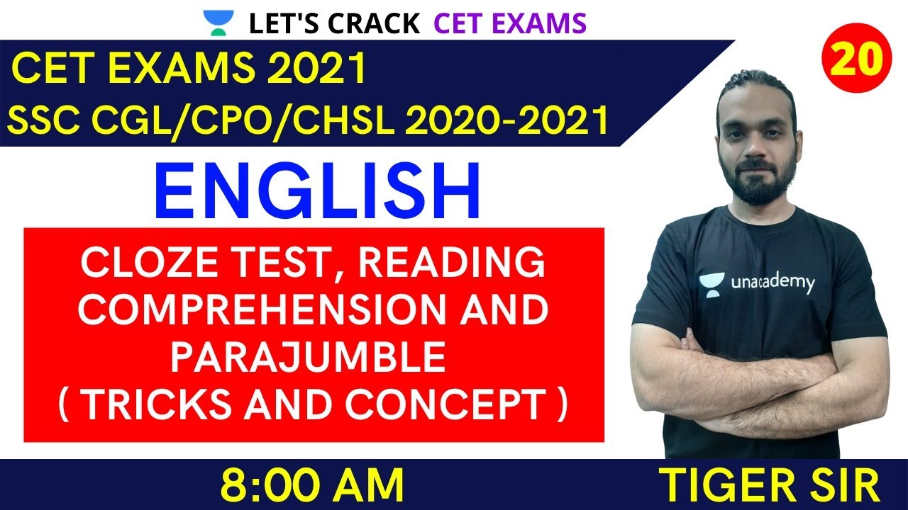 Cloze Test, Reading Comprehension and Parajumble | Part - 20 | Target ...