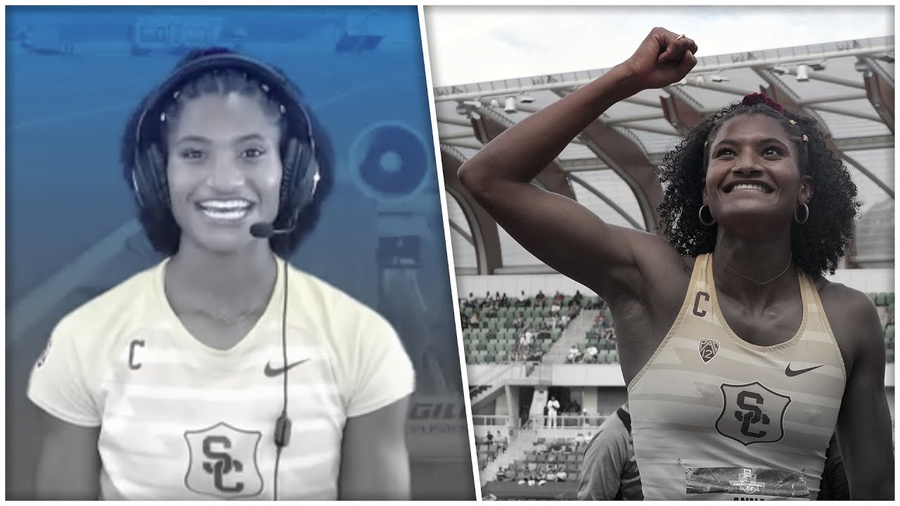 Anna Cockrell Pulls Off 100m/400m Hurdles Double - YouTube