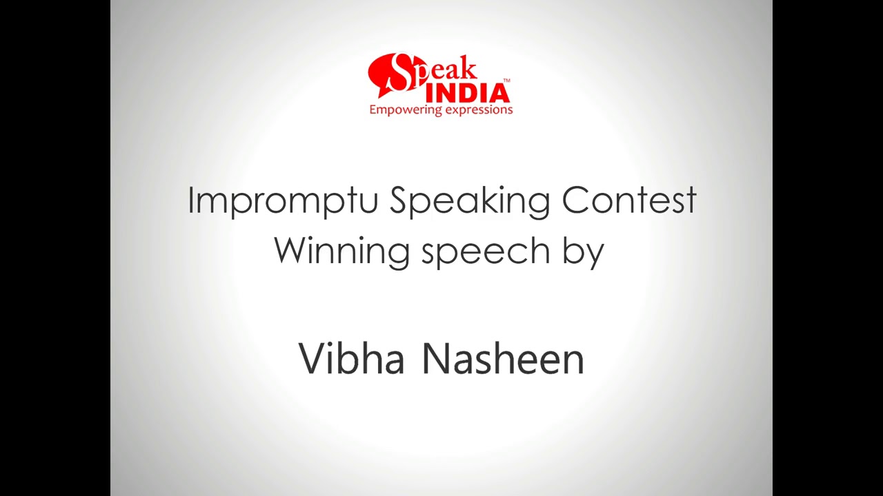Winning speech at Impromptu contest - YouTube